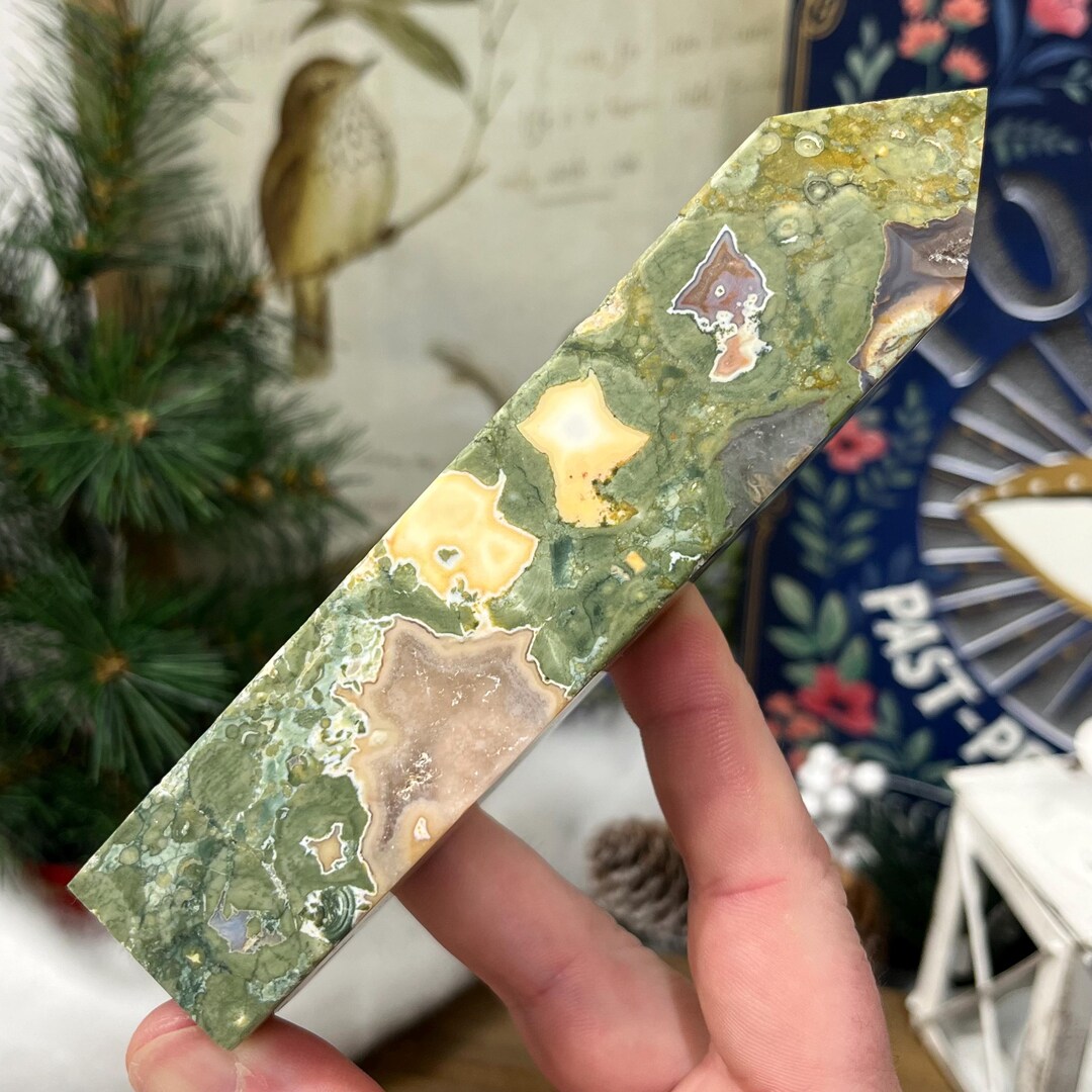 Rainforest Rhyolite Tower | Rainforest Jasper - Etsy