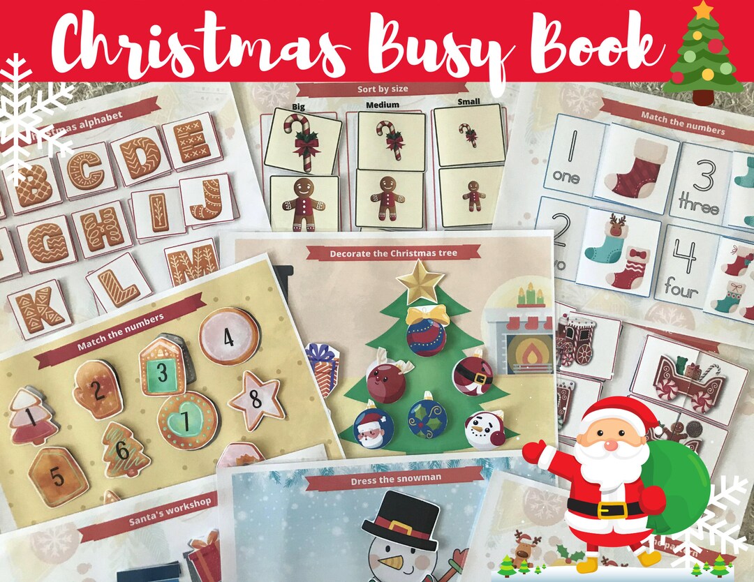 Christmas Toddler Busy Book/ Christmas Quiet Book / Christmas Activity ...