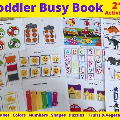 Fall Printable DIY Toddler Preschool Busy Binder quiet Book - Etsy