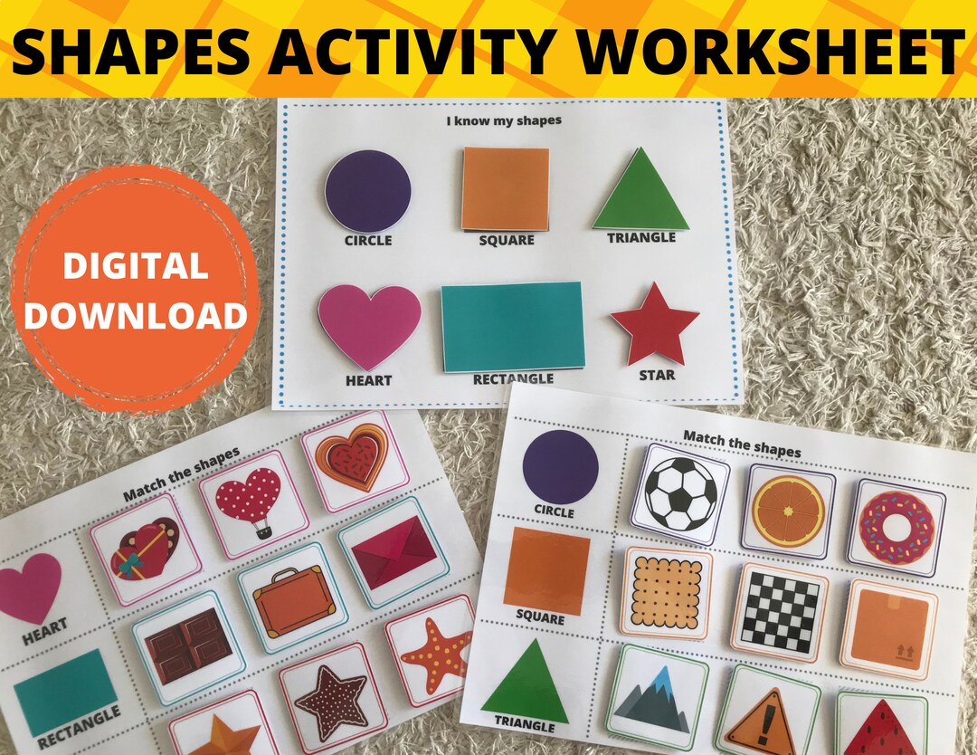 SHAPES Printable Activity Pages for Toddlers/ Shapes Printable Busy ...