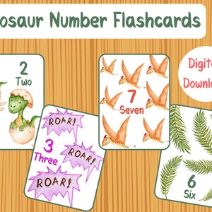 Dinosaurs Number Flashcards / Learning Numbers / Counting Numbers for ...