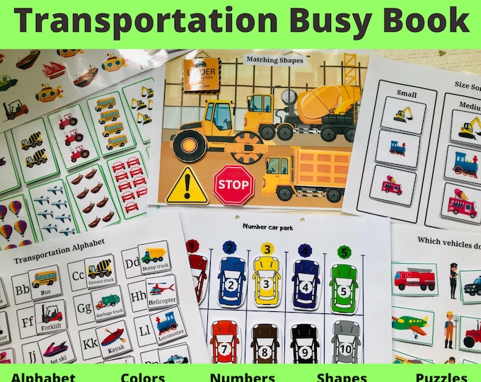 Printable Things That Go Busy Book / Vehicles Worksheet for Toddlers ...
