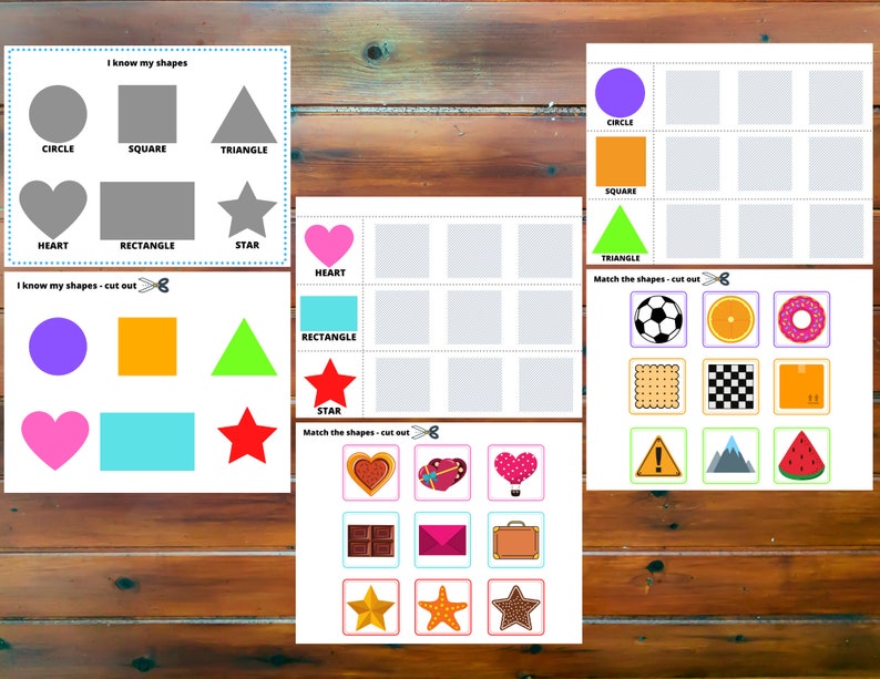 SHAPES Printable Activity Pages for Toddlers/ Shapes Printable - Etsy