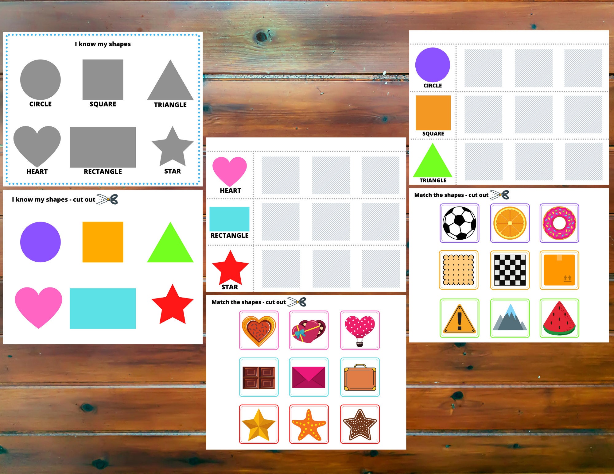 SHAPES Printable Activity Pages for Toddlers/ Shapes Printable - Etsy