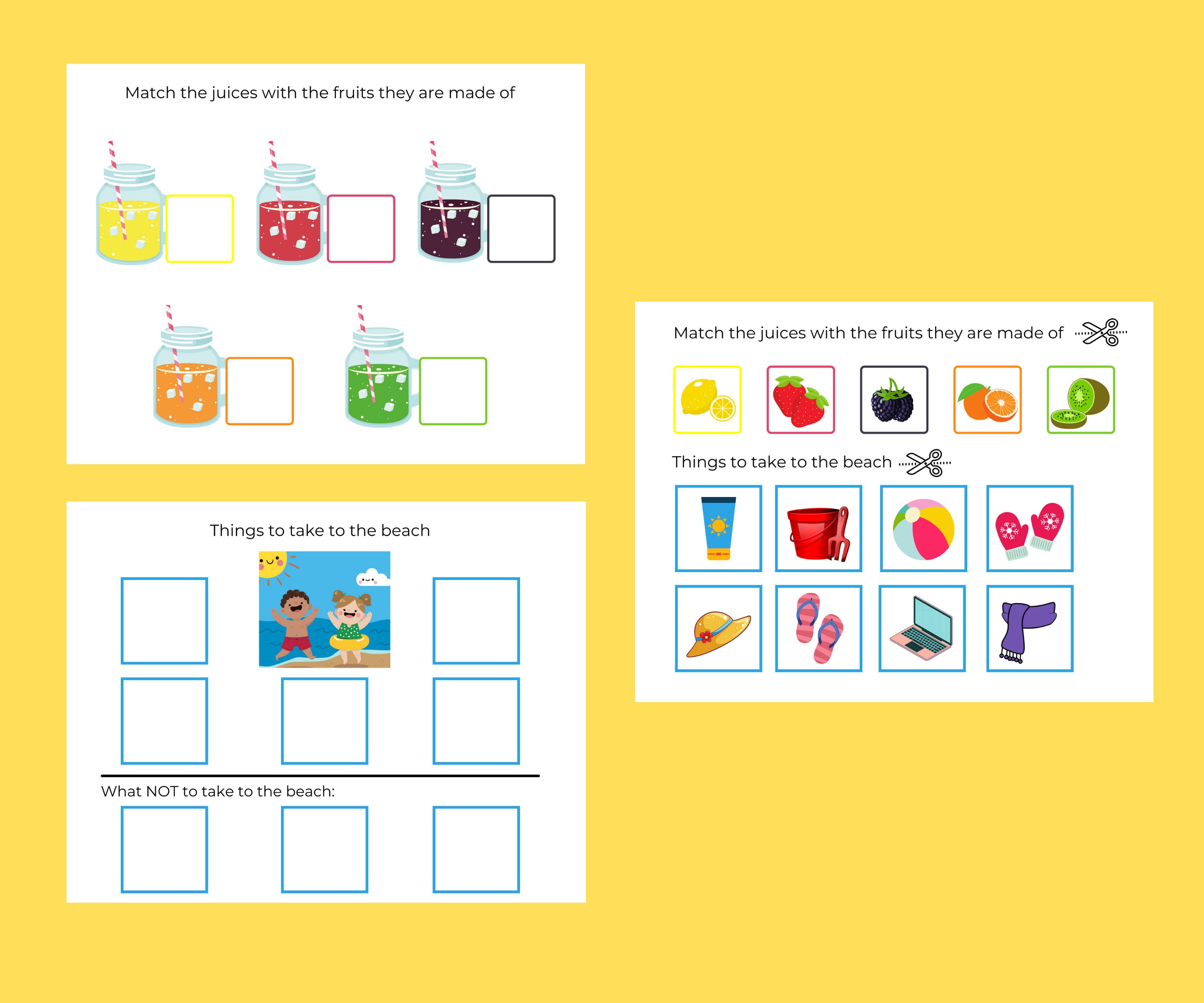 Printable Summer Busy Book / Summer Worksheet for Toddlers / - Etsy