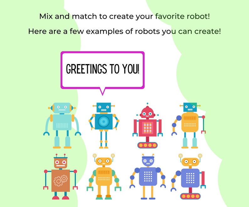 Mix and Match Robots Activity, Toddler Busy Book (digital Download) - Etsy