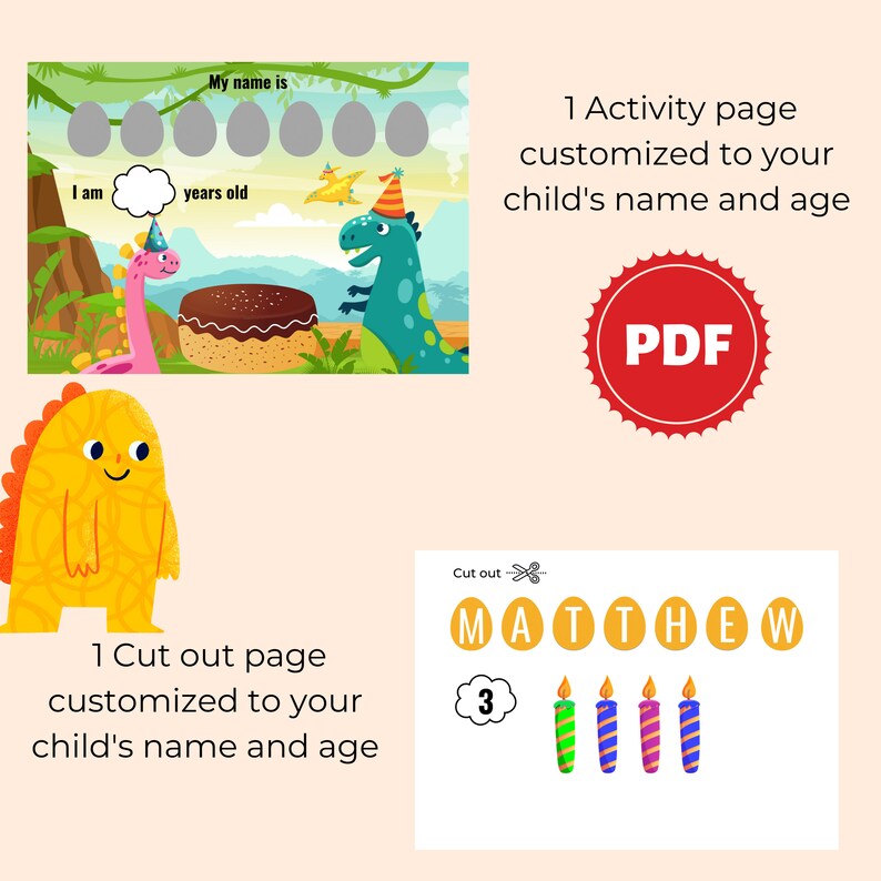 Dinosaurs Custom Name Spelling Activity Page / Learn to Spell | Etsy
