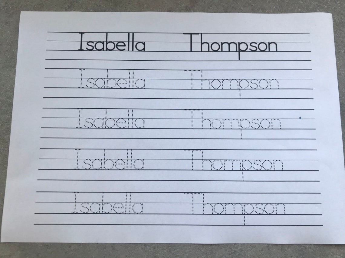 Custom Name Tracing Worksheet / Personalized Handwriting Practice ...