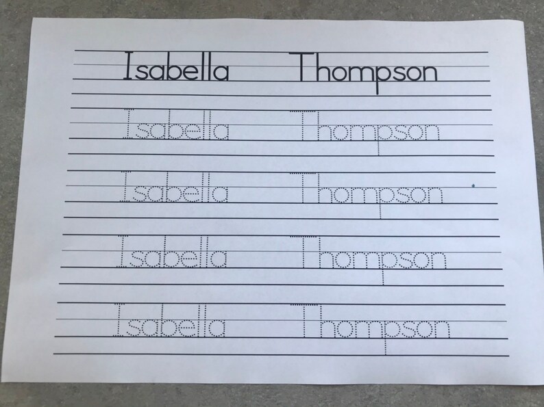 Custom Name Tracing Worksheet / Personalized Handwriting Practice ...