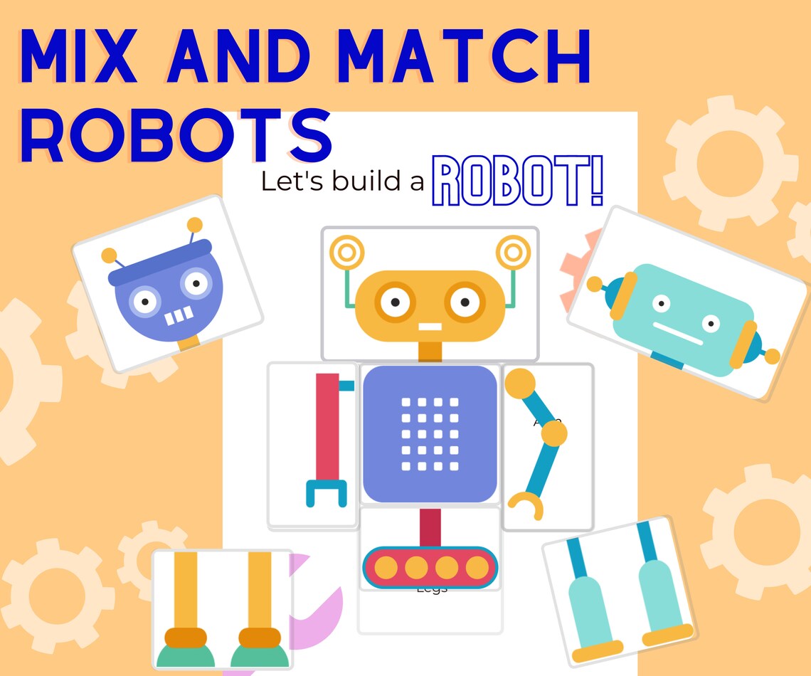 Mix and Match Robots Activity Pages for Toddler / Robots Activity ...