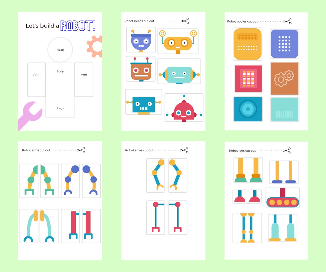 Mix and Match Robots Activity Pages for Toddler / Robots Activity ...