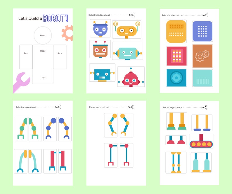 Mix and Match Robots Activity Pages for Toddler / Robots Activity ...