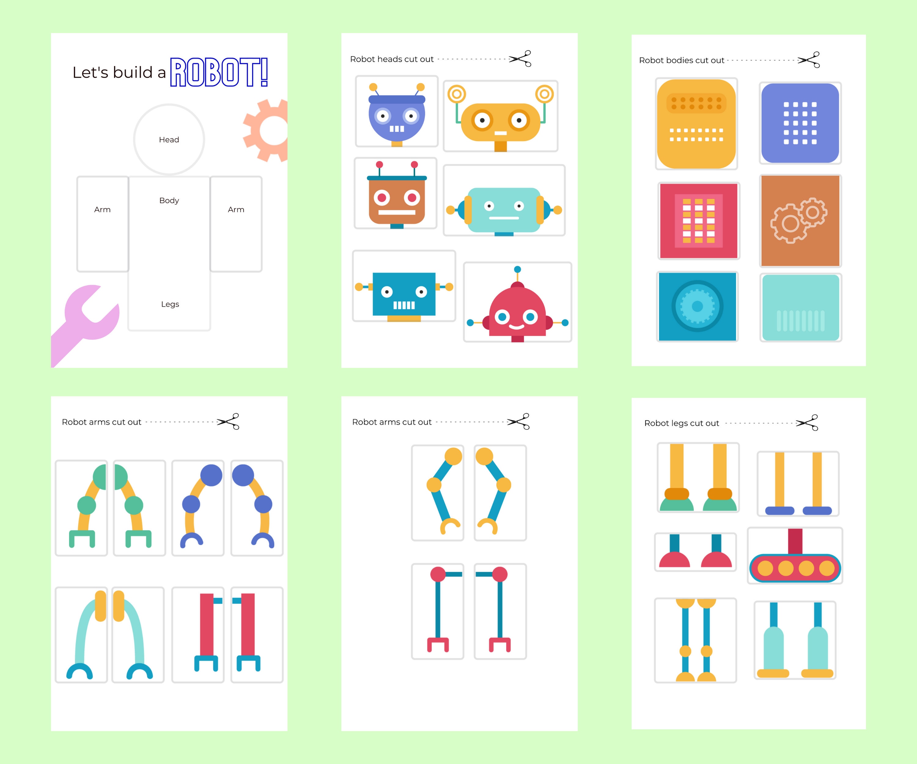 Mix and Match Robots Activity Pages for Toddler / Robots Activity ...