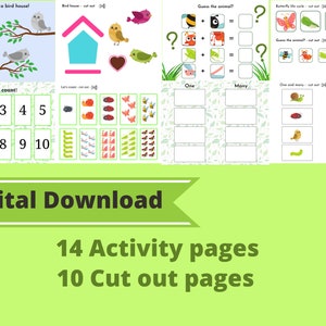 Toddler Spring Printable Busy Book / Insects Activity Worksheets ...