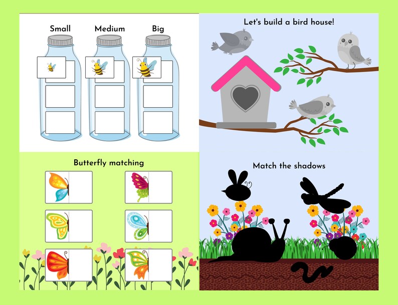 Toddler Spring Printable Busy Book / Insects Activity Worksheets ...