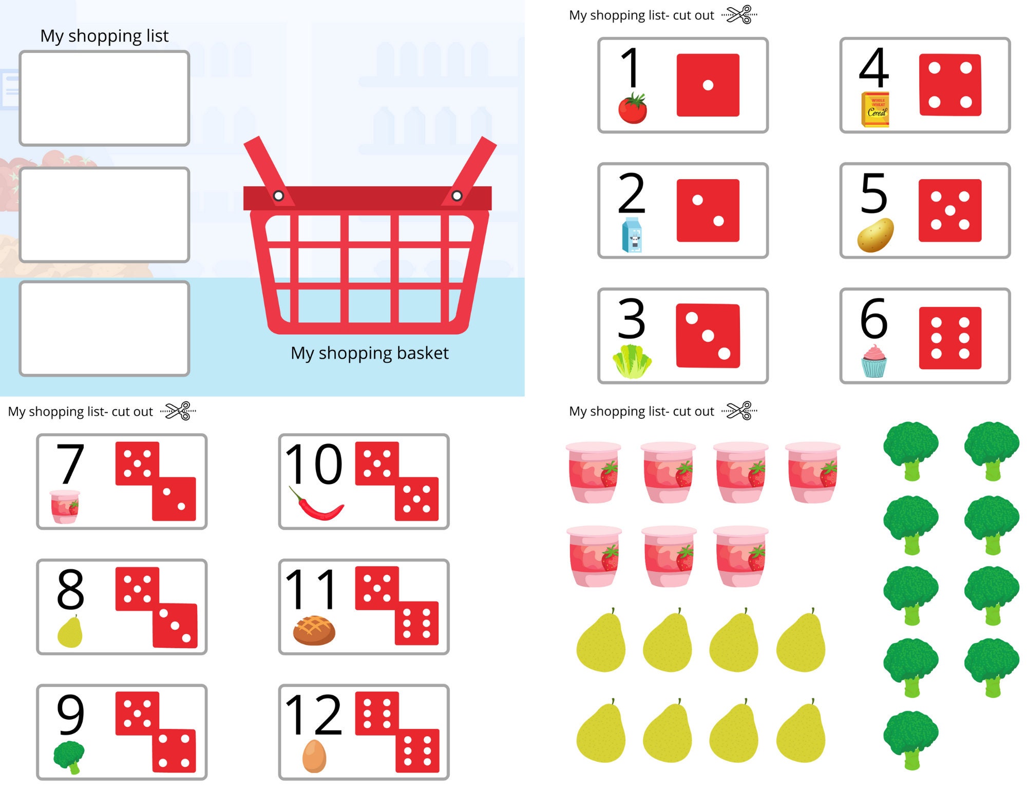Printable Toddler Grocery List/ Shopping List Printable Worksheet ...