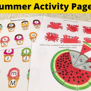 Printable Summer Busy Book / Summer Worksheet for Toddlers / Preschool ...