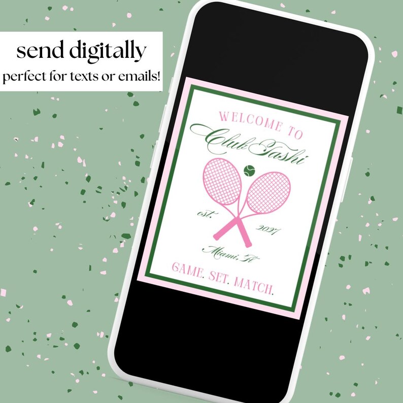 Tennis Party Welcome Sign | Pink Preppy Canva Template (digital ...