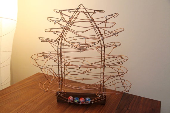 Wavy Track / Rolling Ball Sculpture / Marble Machine / Marble | Etsy