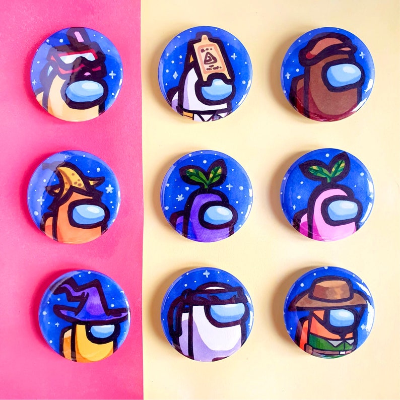 Custom Among Us buttons//kinda sus badges/pins/button | Etsy