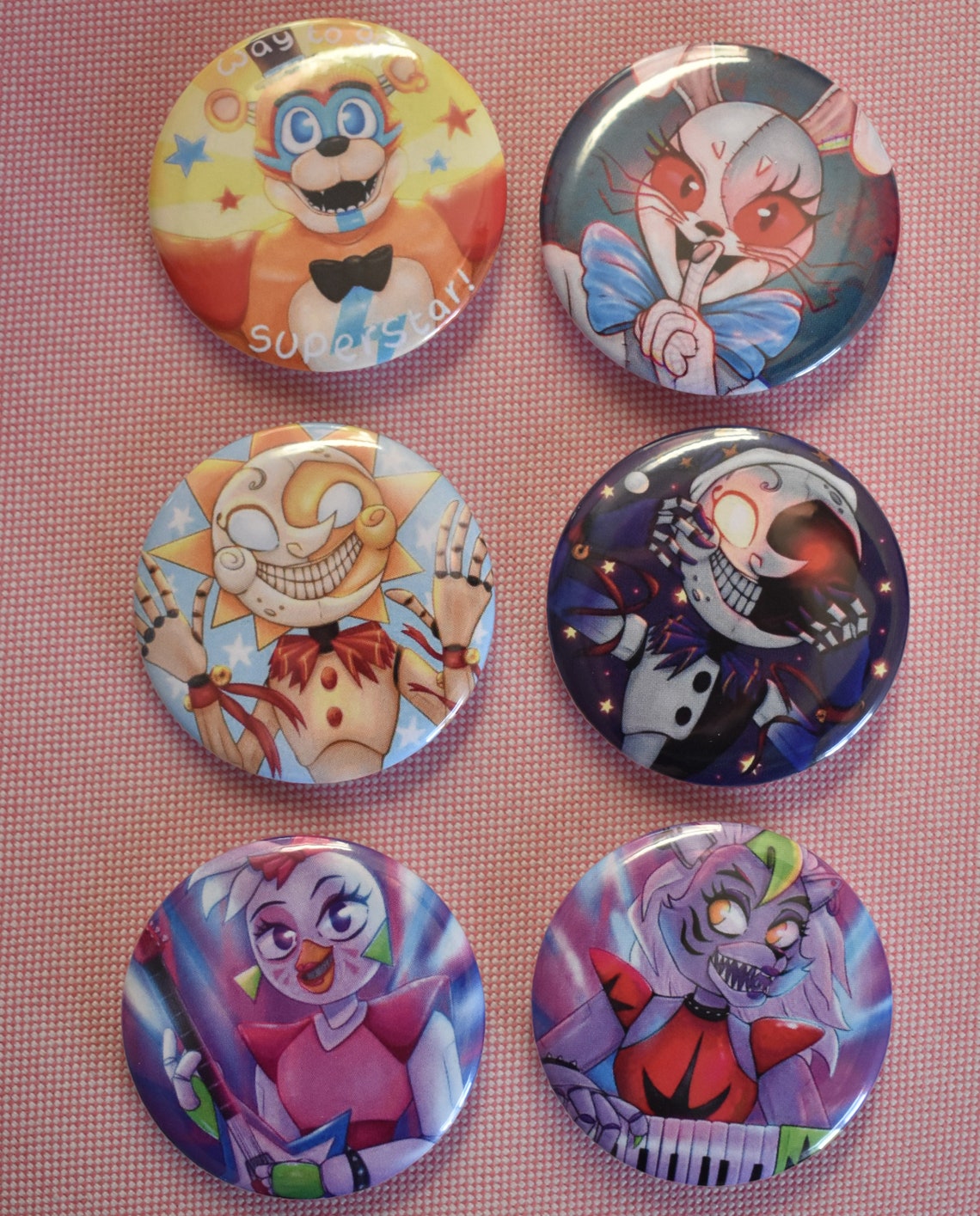 FNAF: Security Breach Buttons WHOLE PACK //glamrock | Etsy