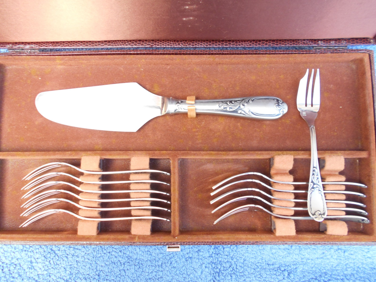 Vintage French Gateaux/Cake Set of 12 Forks and Serving Slice | Etsy