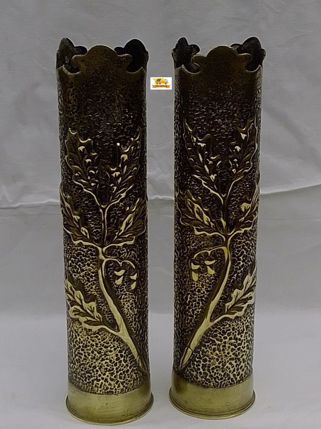 WW1 Trench Art Brass 75 DE C Artillery Shell Casings Set of 2 - Etsy