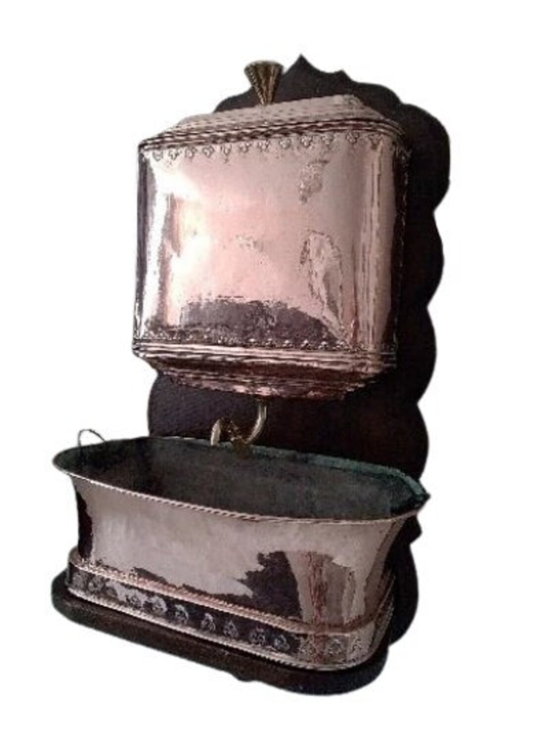 Vintage French Fleur Du Lys Tin Lined Copper Fountain, Beautiful Wall ...