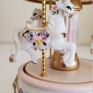 Pink Rose Musical Carousel Horse Musical Carousel Nursery - Etsy Canada