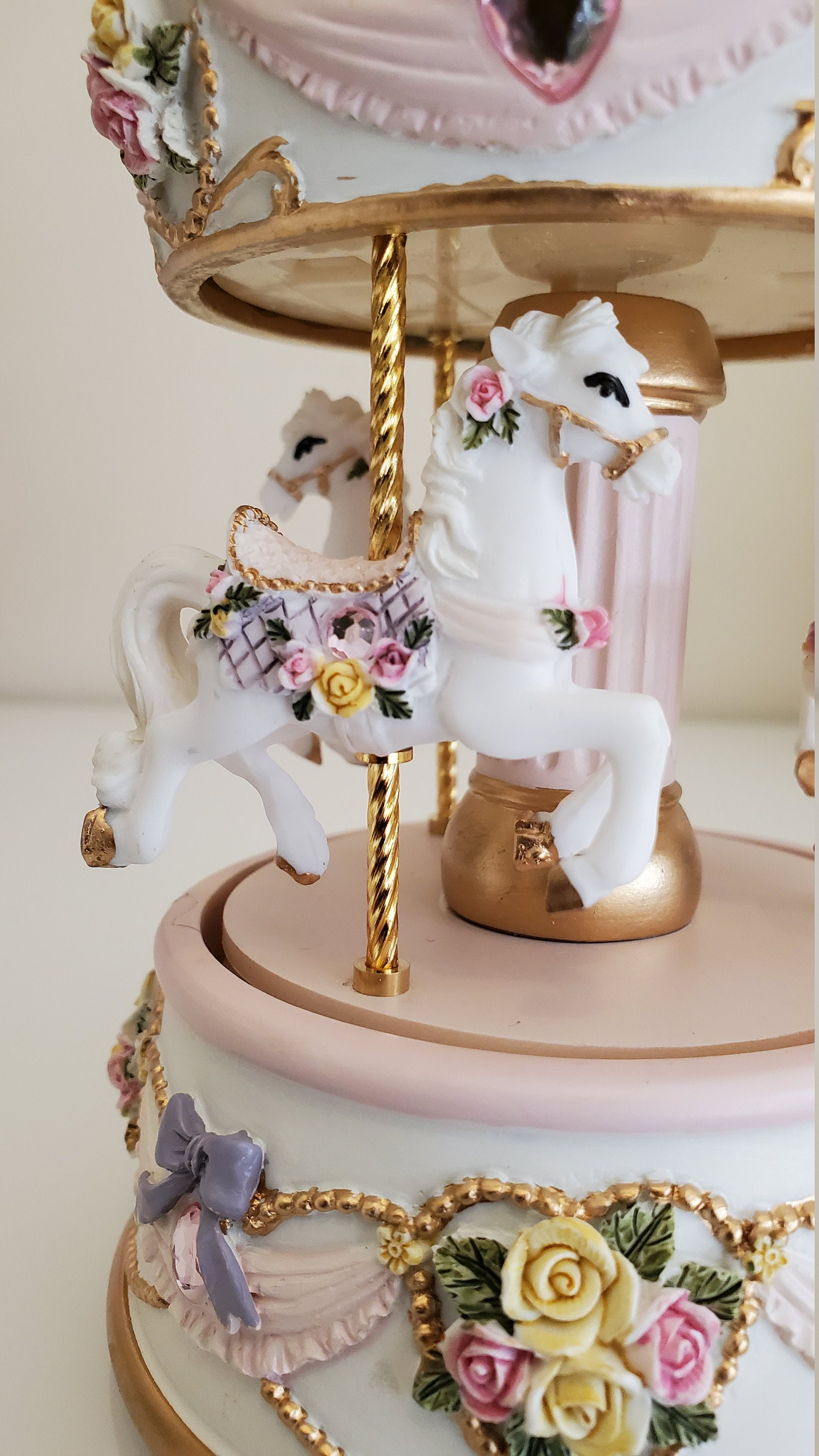 Pink Rose Musical Carousel Horse Musical Carousel Nursery - Etsy Canada