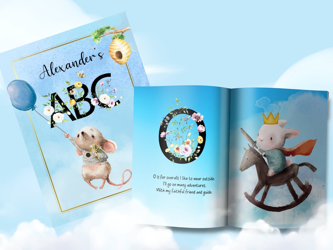 Alphabet Children Book Personalized ABC Christening Gift Baptism ...