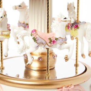 Pink Mirror Musical Carousel Horse Music Carousel Box Nursery Carousel ...