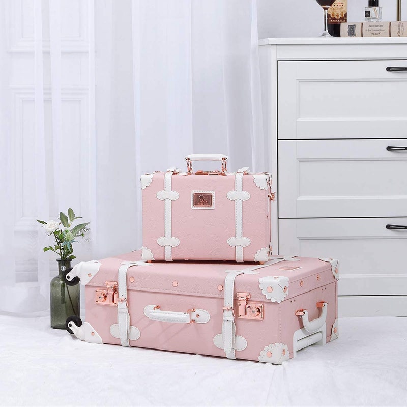 Pink Vintage Luggage - Etsy