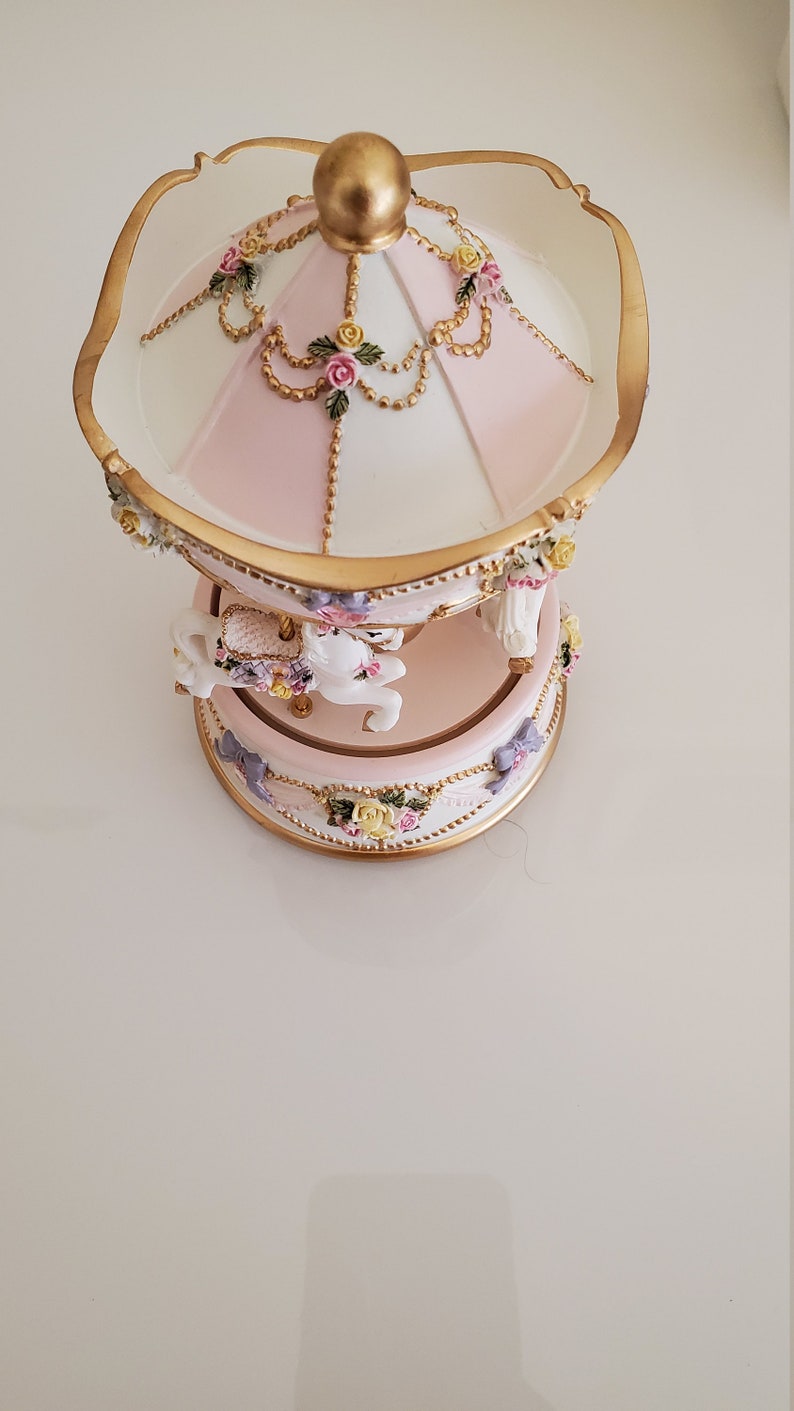 Pink Rose Musical Carousel Horse Musical Carousel Nursery - Etsy