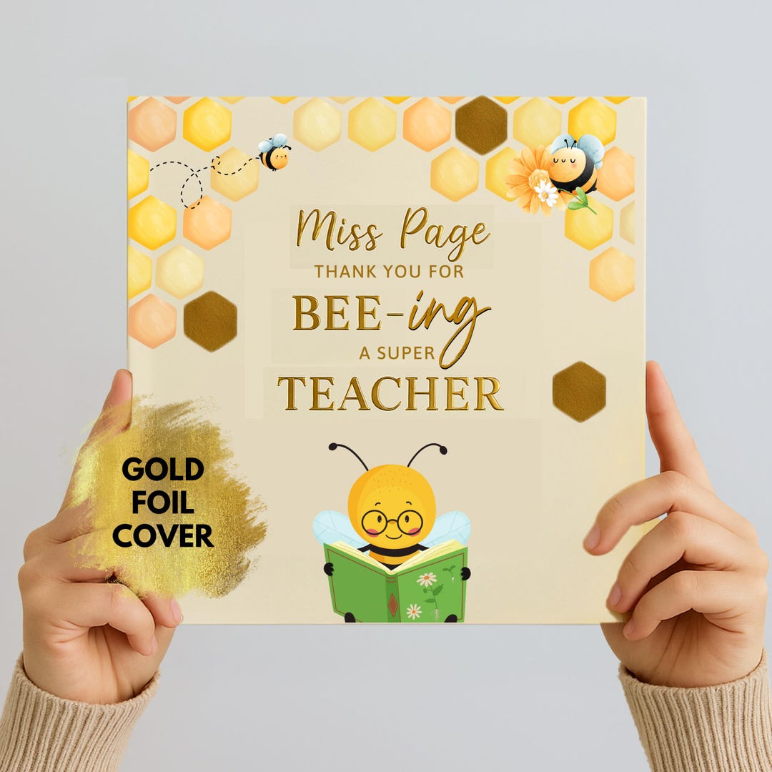 Personalized Thank You Bee Teacher Book | TA Teacher Gift Educator From ...