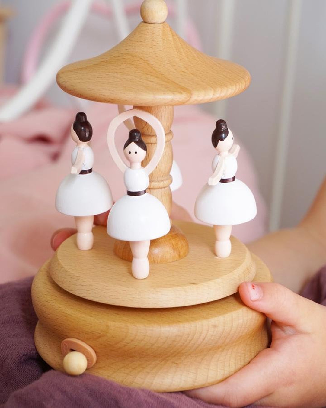 Wooden Ballerina Musical Carousel Ballerina Music Box - Etsy