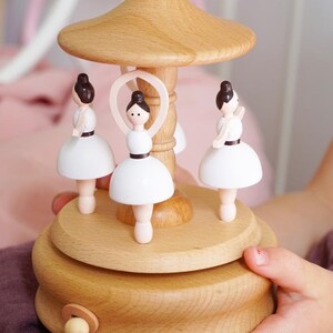 Wooden Ballerina Musical Carousel Ballerina Music Box - Etsy