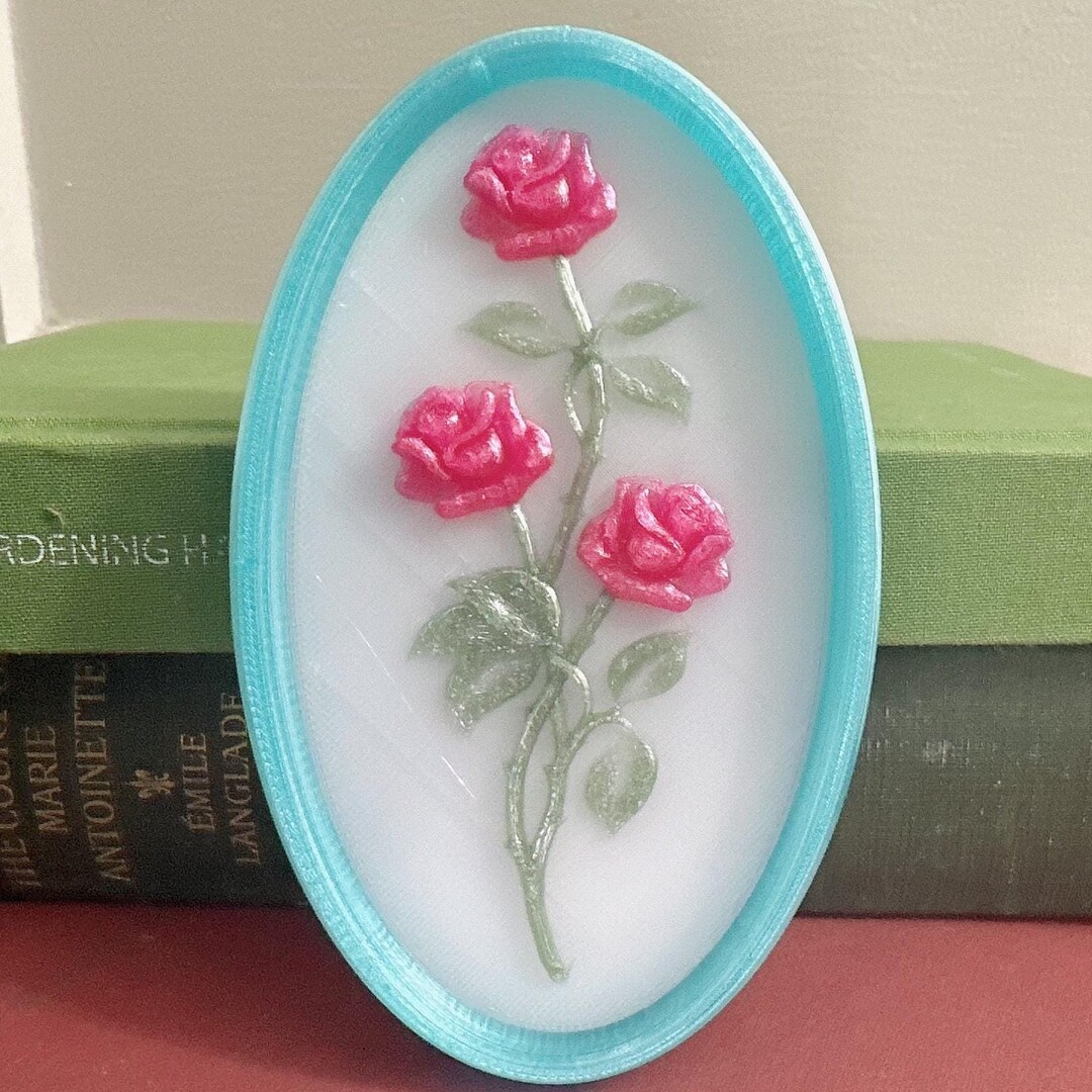 Small Oval Frame Rose Floral Wall Hanging Botanical Art Gallery Wall ...