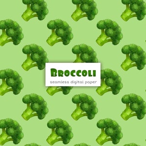 Broccoli Digital Paper Free Commercial Use,broccoli Seamless Pattern ...
