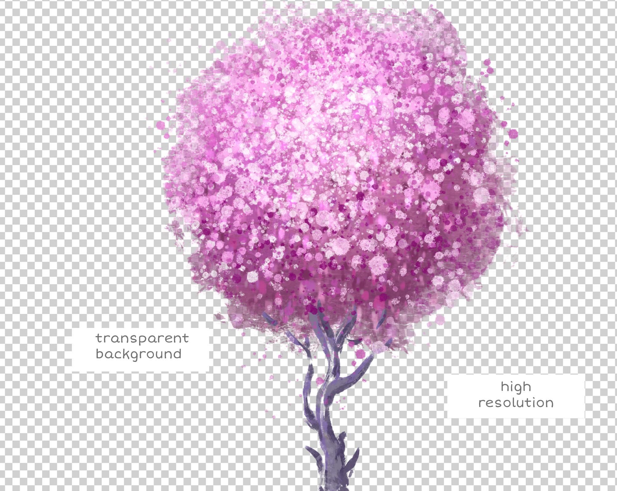 Cherry Blossom Tree Png Clipart Digital Download,spring Blooming Tree ...