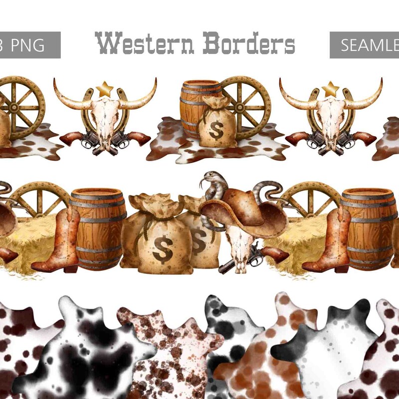 Cow Print Border - Etsy