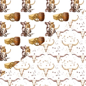 Western Digital Paper Pack Cowboy Seamless Pattern Wild West Digita ...