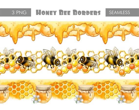 Bee Png Border Clipart Honey Seamless Border Png Filescute | Etsy Australia