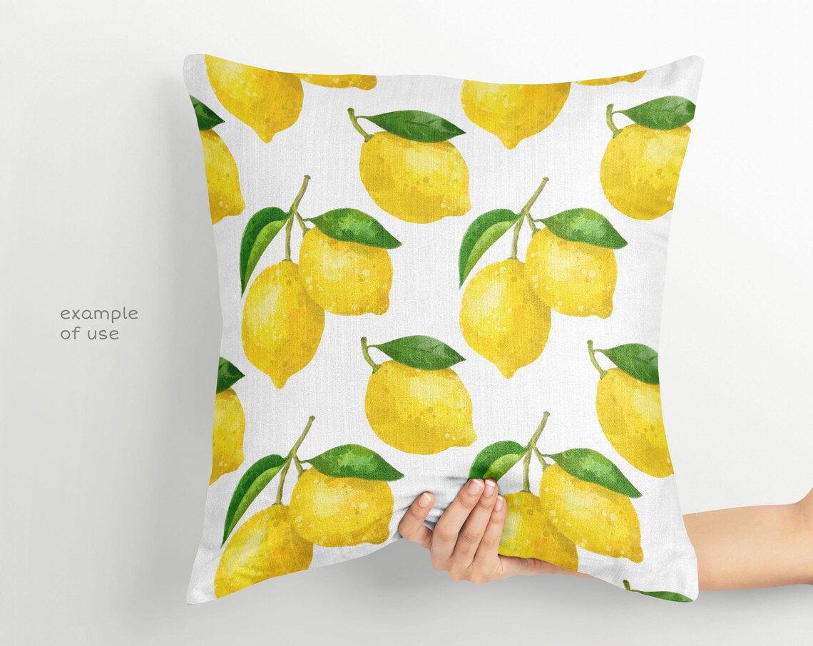 Lemon Digital Paper and Watercolor Seamless Patterndigital - Etsy