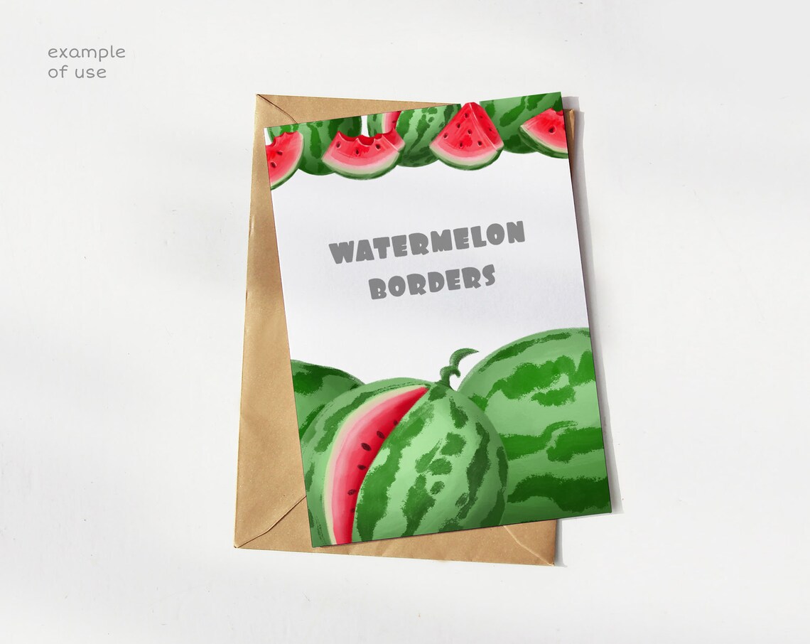 Watermelon Png Border Clipart Digital Downloadwatermelon - Etsy
