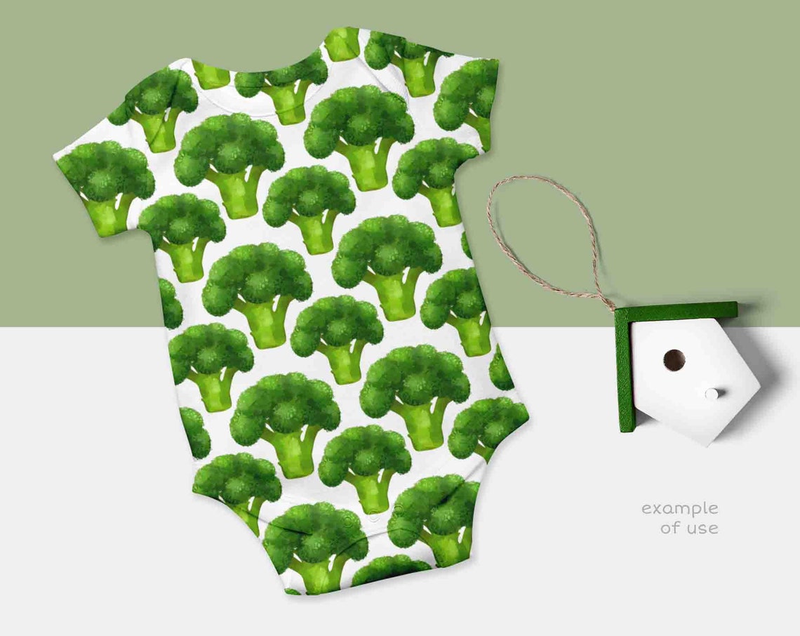 Broccoli Digital Paper Free Commercial Usebroccoli Seamless - Etsy