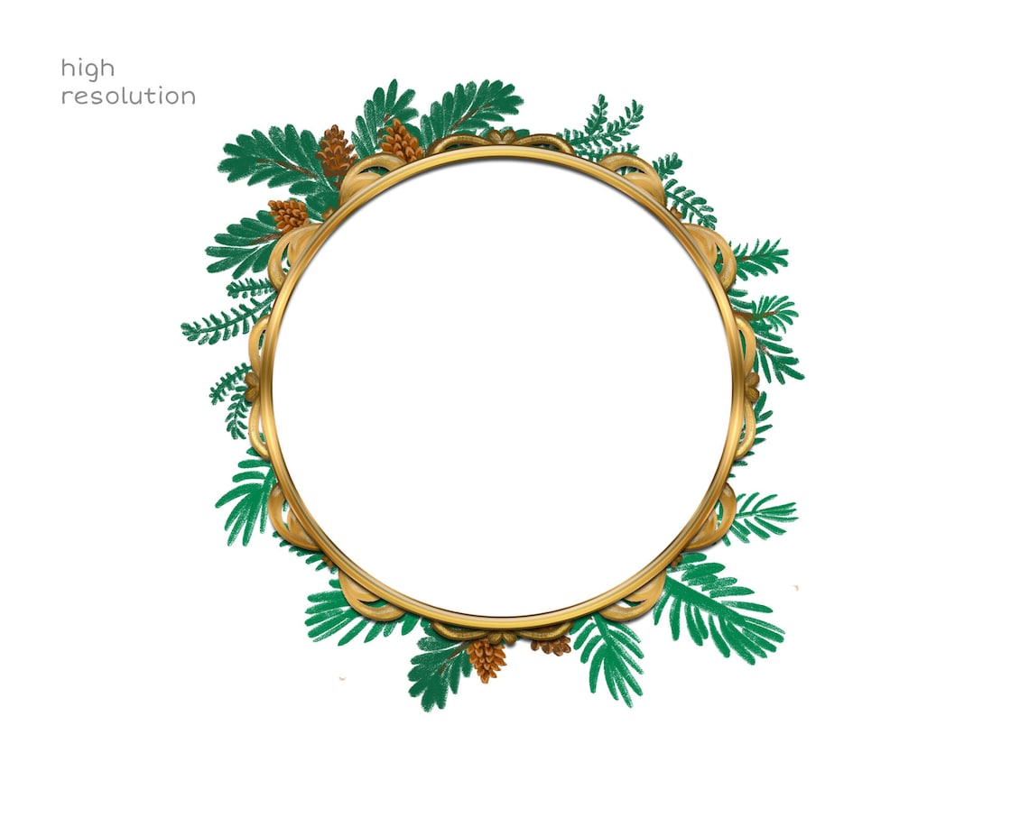 Christmas Clipart Png Winter Wreath Clipart Digital - Etsy