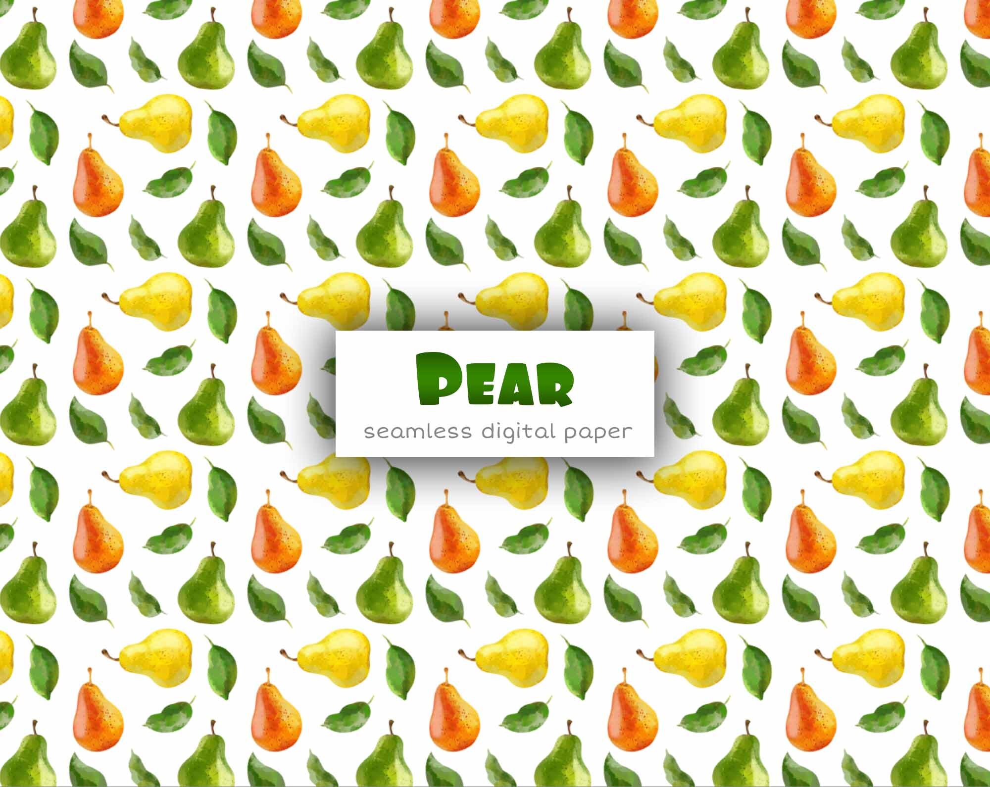Pear Digital Paper and Summer Fruit Seamless Digital | Etsy