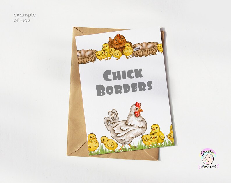 Chicken Border Clipart Png Digital Downloadhen Seamless - Etsy Ireland