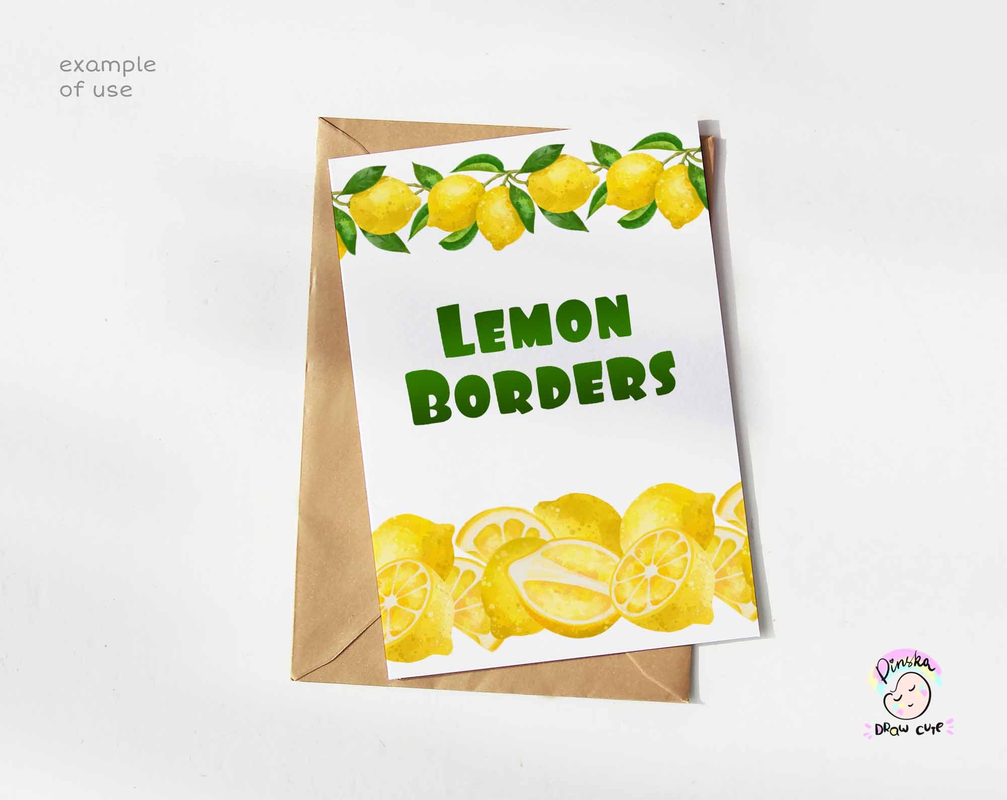 Lemon Png Clipart Digital Download,lemon Border Seamless Files Png ...